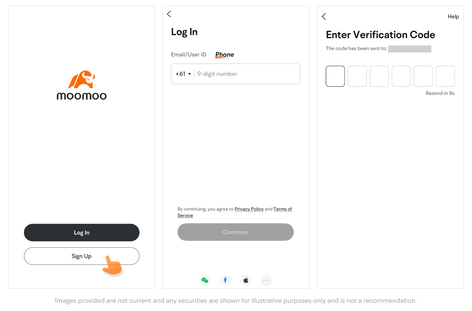 Sign up & log in-Moomoo Manual